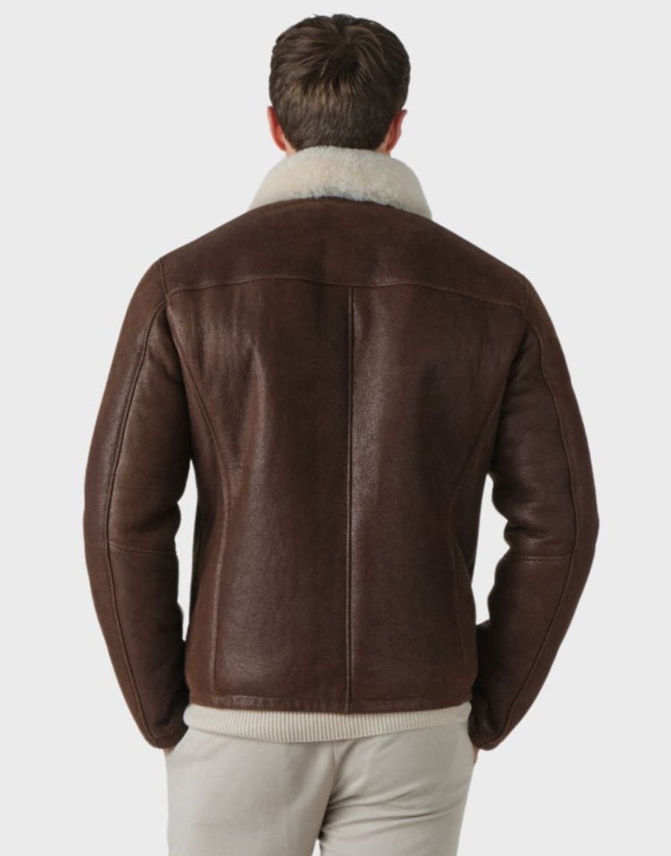 Harrison Dark Brown Shearling Jacket – Leather Owl